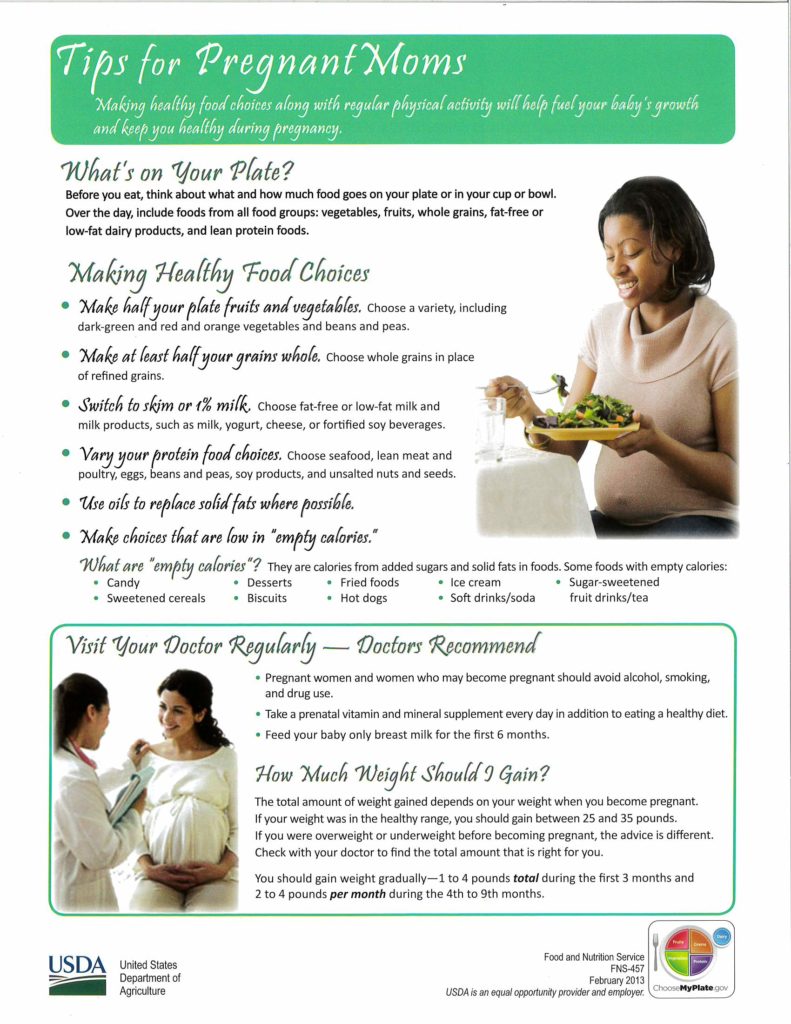 MyPlate Tip Sheet: Tips for Pregnant Moms | Dairy Council Catalog